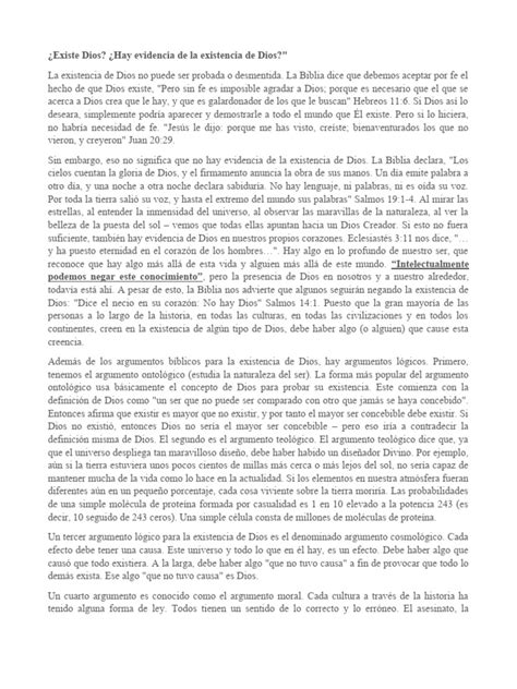 1 Existencia De Dios Pdf Ateísmo Dios