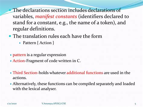 Lexical Analyzer Generator Lex Pptx Programming Languages Computing