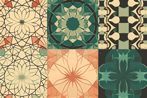 Free Vector Patterns With Geometric Figures Ai Generative Stock Illustration Illustration Of