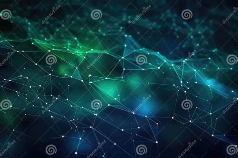 Connection Structure 3d Rendering Abstract Polygonal Space Low Poly