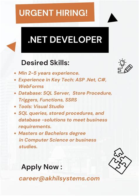 Hiring Dotnetdeveloper Mvc Webforms Sqlserver Dotnetdeveloper