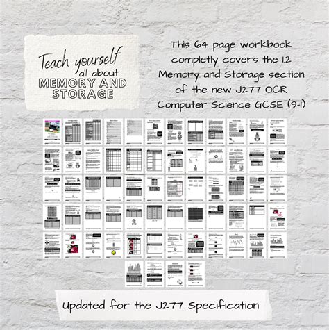 Memory And Storage OCR GCSE Computer Science Workbook J Teaching Resources