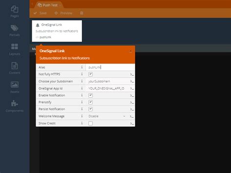 onesignal push plugin october cms