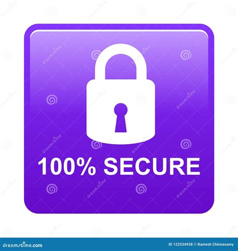 100 Secure Button Stock Vector Illustration Of Flat 122534938