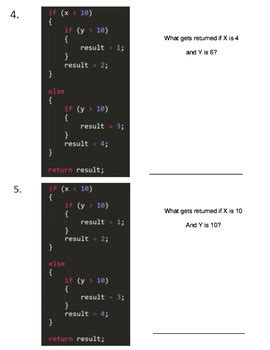 If Else Coding Worksheet By Suzanne McMillan Teachers Pay Teachers
