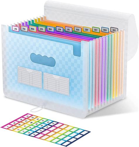 Thinktex Accordian File Organizer 12 Pockets Expanding File Folders