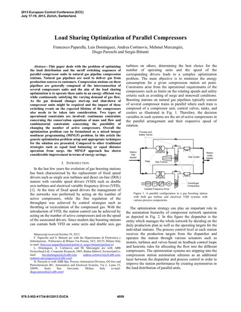 Pdf Load Sharing Optimization Of Parallel Compressors