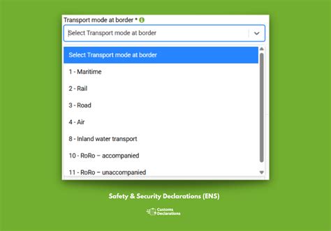 Hmrc Safety And Security Gb Entry Summary Declaration Ens Data Entry And Fields Requirement