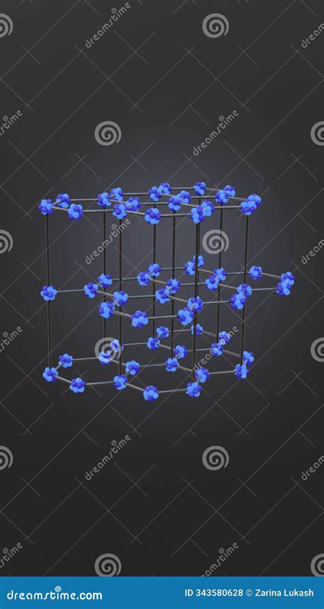 Model Of Graphite Crystal Lattice 3d Illustration Stock Illustration