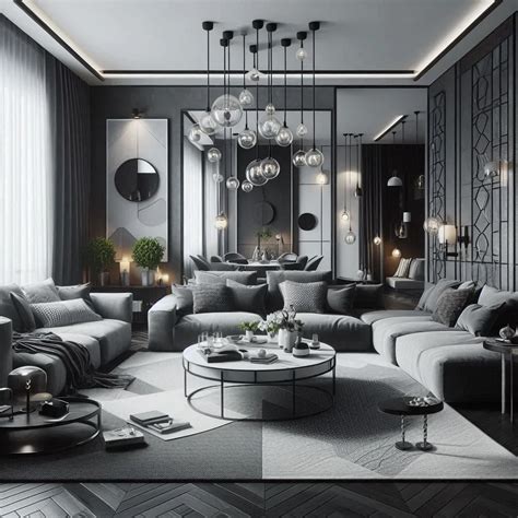 Elegant Black White And Grey Living Room Pictures For Timeless Style