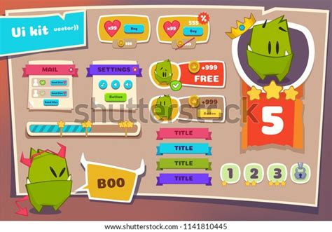 Ui Kit Game Template Stock Vector Royalty Free 1141810445 Shutterstock