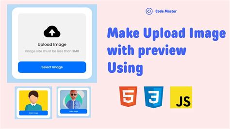 How To Create Upload Image With Preview Using Html And Css And Java Script Youtube