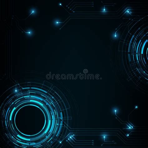 Vector Abstract Technology Blue Circle On White Background Stock