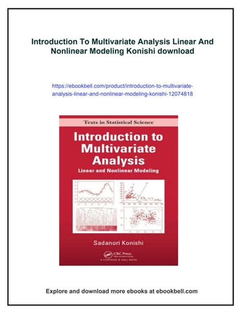Introduction To Multivariate Analysis Linear And Nonlinear Modeling Konishi Pdf