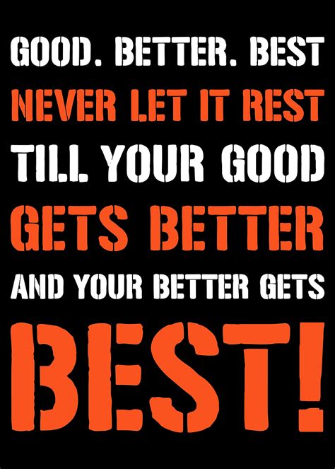 Good Better Best Poster Motivational Quote Wall Art Bold Typography
