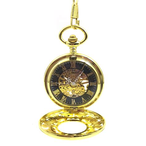 Caifu Бренд Скелет стимпанк полый Золотой корпус Циферблат с римскими цифрами механический