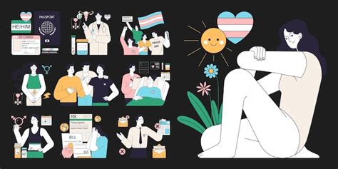 Premium Vector Gender Transition Consequences Set Genderaffirming Therapy Positive And