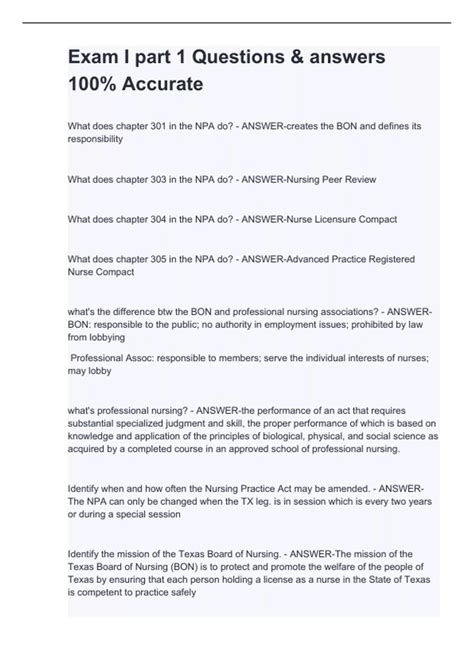 Exam I Part 1 Questions And Answers 100 Accurate Part 1 Stuvia Us