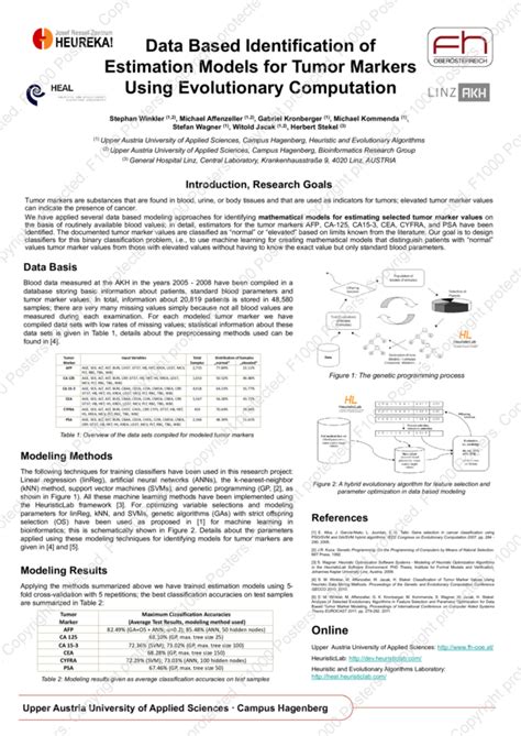 Pdf Data Based Identification Of Estimation Models For Tumor Markers Using Evolutionary