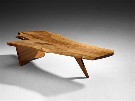 George Nakashima Free Edge Slab Coffee Table In Walnut For Sale At