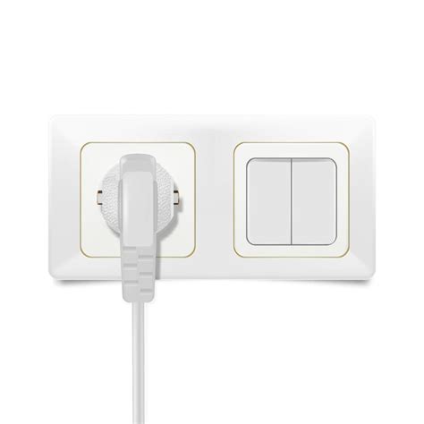 Vector Realistic Electric Socket In White Color With Plug And Switch 17503370 Vector Art At Vecteezy