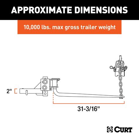 Curt 17052 Round Bar Weight Distribution Hitch With Integrated