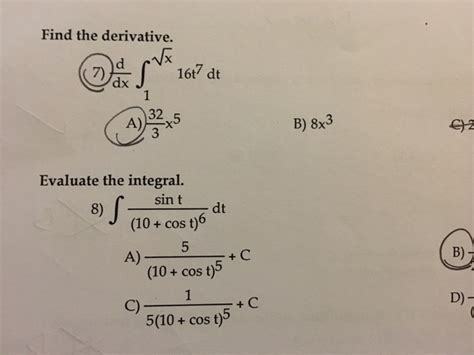 solved find the derivative d dx integral squareroot x 1 16