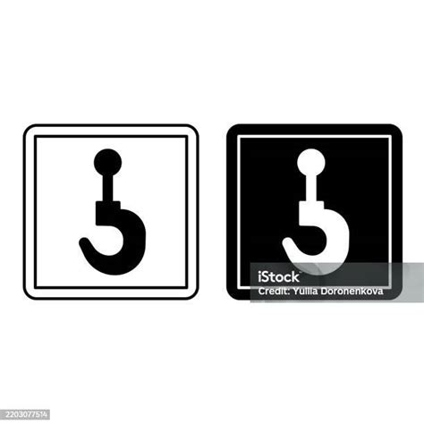 후크 표지판을 사용하십시오 골판지 포장용 라벨 흑인과 백인 벡터 아이콘입니다 물류 배송 경고 기호 주의해서 다루십시오 걸이 장비에 대한 스톡 벡터 아트 및 기타 이미지