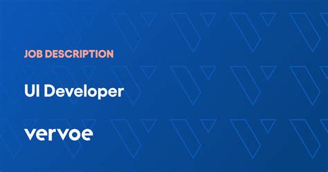 Ui Developer Job Description Template Vervoe