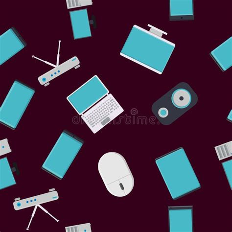 Seamless Pattern Texture From Modern Digital Devices Gadgets Tablets Smartphones Mice