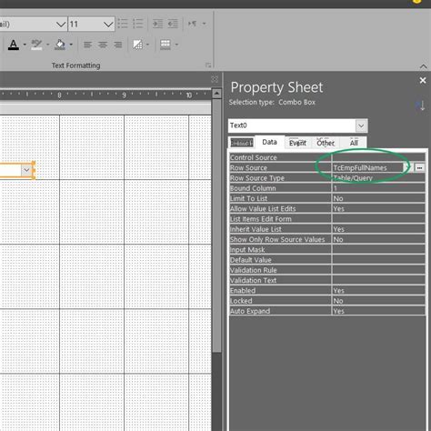 add row source to form s combo box microsoft access access database