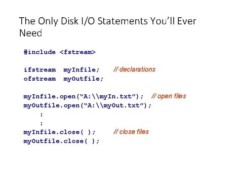 File Io Streams For Input And Output Output