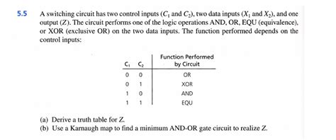 solved a switch circuit has two control inputs c 1 c 2
