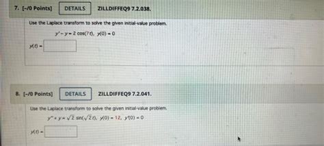 Solved Points ZILLDIFFEQ Use The Laplace Chegg