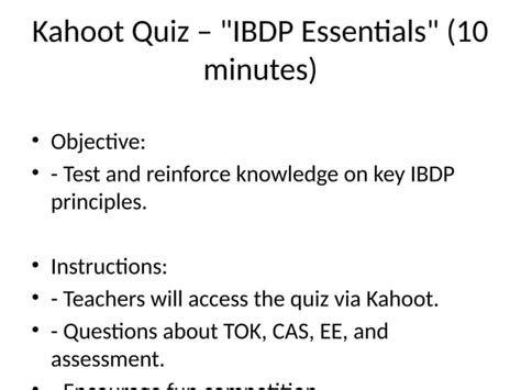 Pd Session Presentation About Ibdp Essentials Ppt
