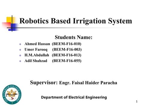 Robotics Based Irrigation System Pptx