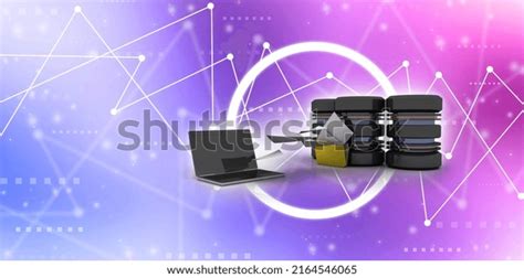 3d Rendering Folder Connected Computer Network Stock Illustration
