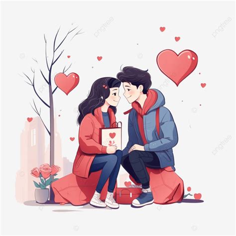 Valentine Day Teenagers In Love I Miss You Lovers Couple Hug Lovers