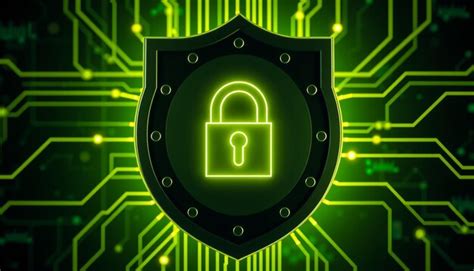 A Green Shield With A Padlock That Says Padlock Premium Ai Generated Image