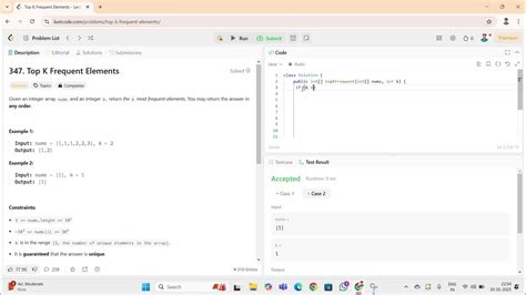 Dsa Top K Frequent Elements Leetcode Problem 347 By Using Of
