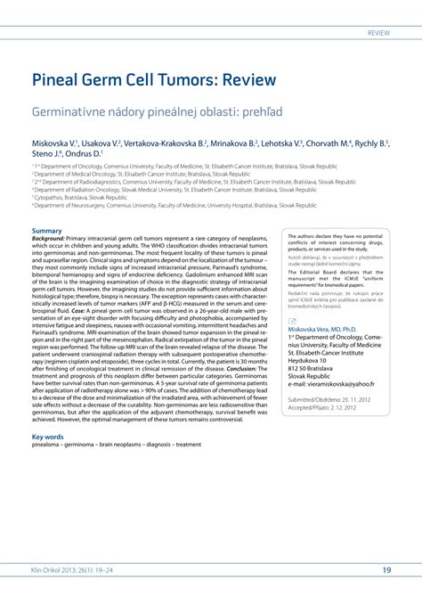 Pdf Pineal Germ Cell Tumors Review