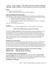 Lab ArraysOfObjectsCourseClassContinued At Home Pdf Lab Arrays Of Objects The