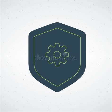 Shield With Gear Icon For Security Settings Stock Illustration