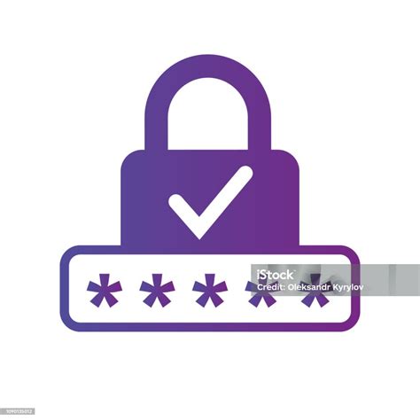 Pin Code And Lock Simple Icon With Checkmark Password Protected Vector