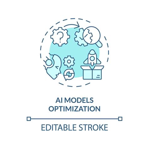 2d Editable Blue Ai Models Optimization Icon Simple Isolated Vector