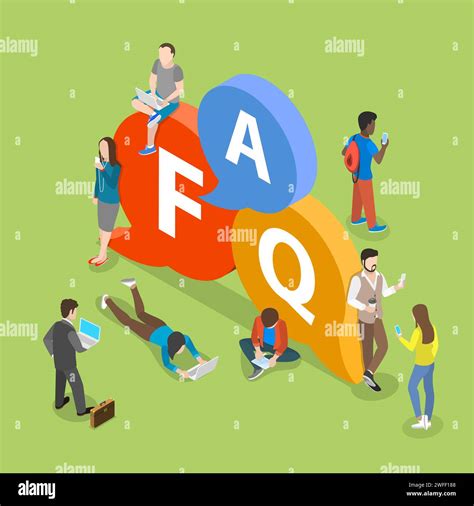 faq flat isometric vector concept of frequently asked questions help