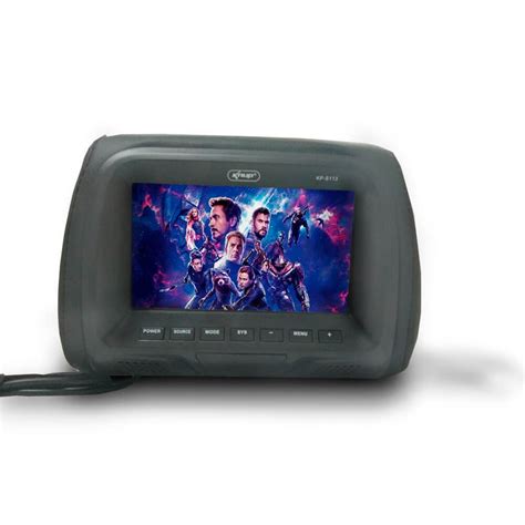 Encosto De CabeÇa Com Tela De 7 Polegadas Cinza Com Controle Knup