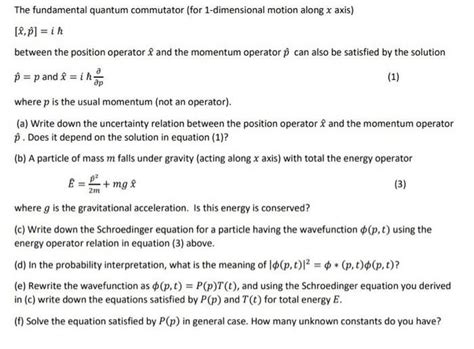 Solved The Fundamental Quantum Commutator For Dimensional Chegg Com
