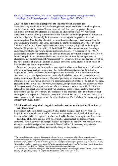 Pdf Functional Categories In Grammar And Typology 2016