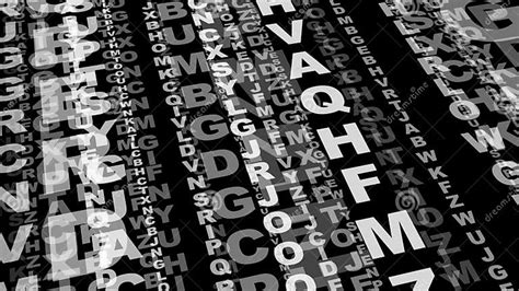 Characters Create Chaotic Typographic Composition On Black Background
